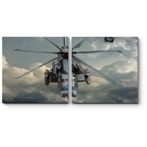 Модульная картина Вертолеты 70x35