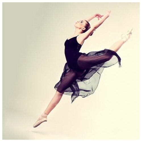 Постер на холсте Балет — балерина в черном 30см. x 30см.