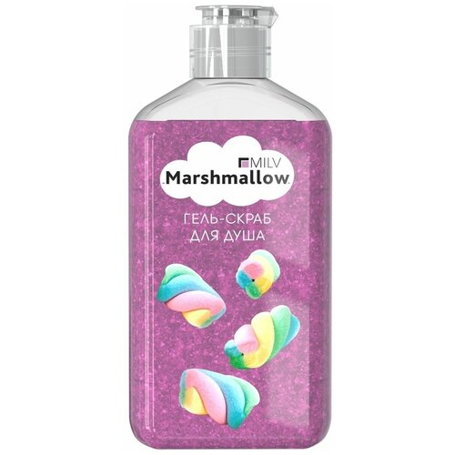 Гель скраб для душа MILV "Marshmallow" очищающий, увлажняющий, 340 мл