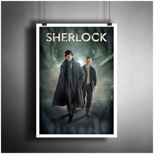 Постер плакат для интерьера "Сериал: Шерлок. The Sherlock. Бенедикт Камбербэтч"/ Декор дома, офиса, комнаты A3 (297 x 420 мм)