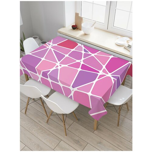 Скатерть прямоугольная JoyArty на кухонный стол "Абстрактная сетка" из оксфорда, 120x145 см