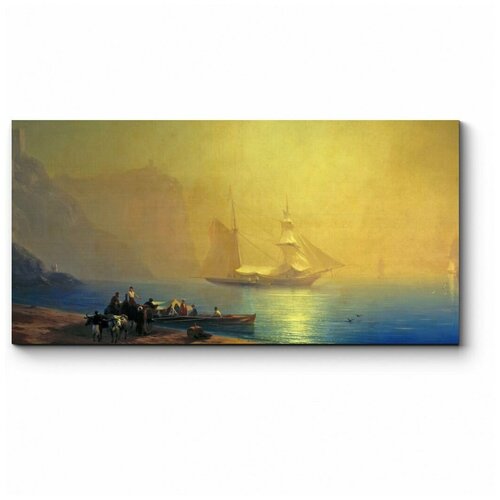 Модульная картина Утро на морском берегу. Судак. 1856 год.80x40