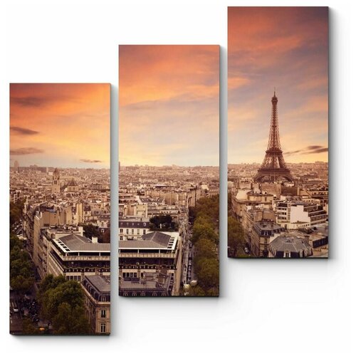 Модульная картина Прекрасный Париж с высоты 110x117