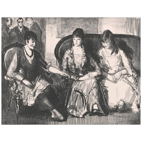 Репродукция на холсте Элси, Эмма и Марджори, № 1 Беллоуз Джордж Уэсли 39см. x 30см.