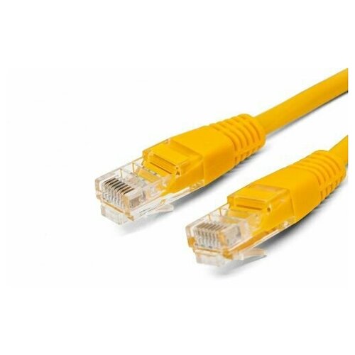 Патч-корд U/UTP 5e кат. 10м Filum FL-U5-10M-Y 26AWG(7x0.16 мм), кабель для интернета, омедненный алюминий (CCA), PVC, жёлтый