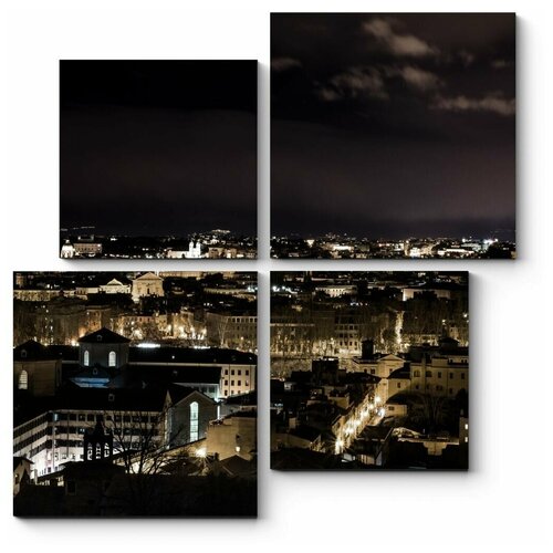 Модульная картина Ночная панорама Рима 130x130
