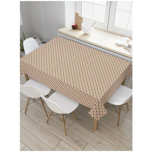 Скатерть прямоугольная JoyArty на кухонный стол "Квадратная мозаика" из оксфорда, 180x145 см