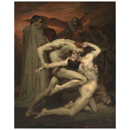 Репродукция на холсте Данте и Вергилий Бугро Вильям 30см. x 37см.