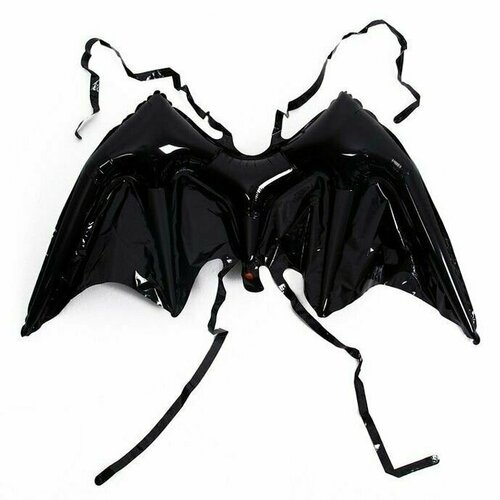 Воздушный шар фольгированный, большая фигура Крылья Черные, 48 дюймов (120 см)