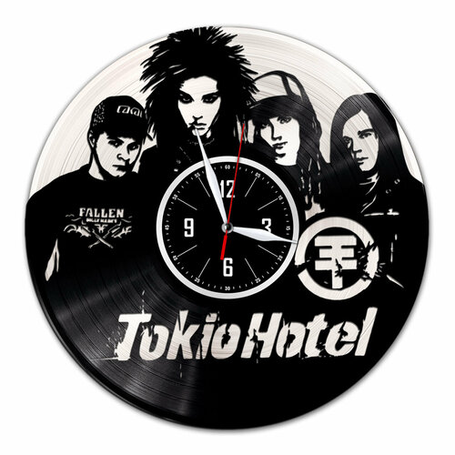 Tokio Hotel - настенные часы из виниловой пластинки (с серебряной подложкой)