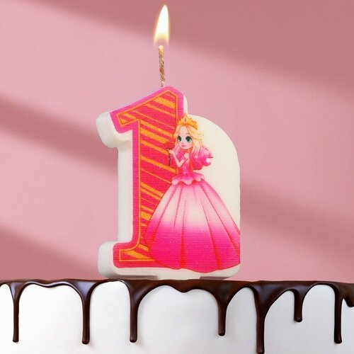 Свеча в торт "Принцесса", цифра 1, 47х85 мм