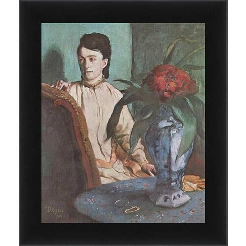 Плакат, постер на холсте Sitzende Frau mit der Vase (Portrat der Mlle. E. Musson) Эдгар Дега. Размер 30 на 42 см