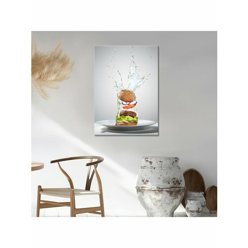 Картина на холсте с подрамником Бургер 40х60