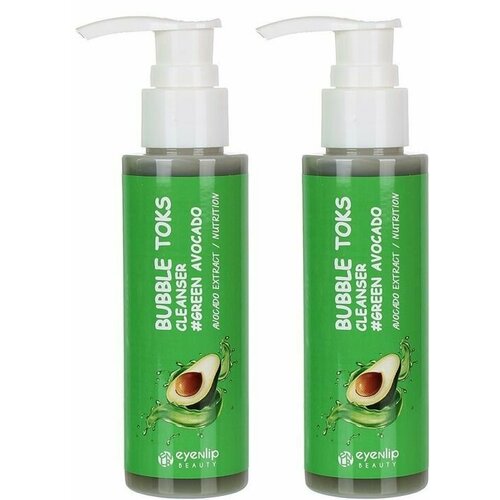 Eyenlip Пенка для лица кислородная с маслом авокадо Green Avocado Bubble Toks Cleanser, 100 мл, 2 шт