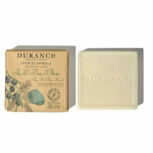 Durance / Марсельское мыло кусковое Сосна и дерево оливы 100гр. / Pine & Olive wood