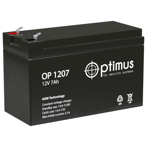 Аккумуляторная батарея Optimus OP 1207 12В 7 А·ч