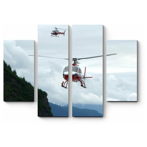 Модульная картина Гонка вертолетов140x105