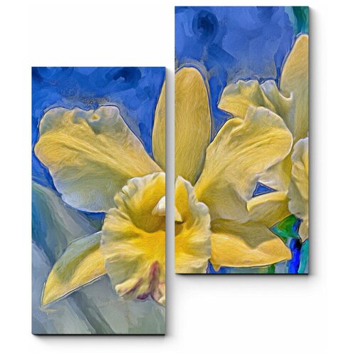 Модульная картина Нежные желтые орхидеи 100x125