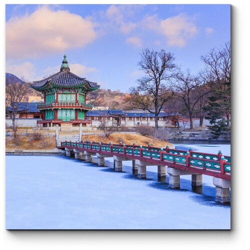 Модульная картина Кёнбоккун тихим зимним днем, Сеул 20x20