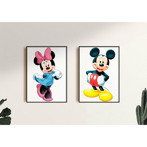 Набор плакатов "Микки Маус" 2 шт. / Набор интерьерных постеров формата А2 (40х60 см) без рамы