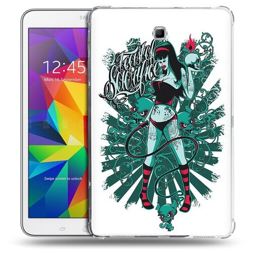 Чехол задняя-панель-накладка-бампер MyPads нарисованная девушка в татуировках для Samsung Galaxy Tab A 8.0 SM-T355/T351/T355/350 противоударный