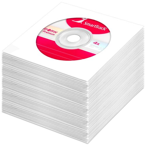 Перезаписываемый диск SmartTrack DVD-RW 4,7Gb 4x в бумажном конверте с окном, 50 шт.