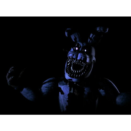 Плакат, постер на холсте Five Nights at Freddy s/фнаф/игровые/игра/компьютерные герои персонажи. Размер 30 х 42 см