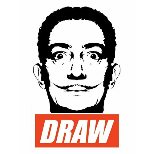 Плакат, постер на холсте Salvador Dali: Draw/Рисовать/Сальвадор Дали/искусство/арт/абстракция/творчество. Размер 30 на 42 см