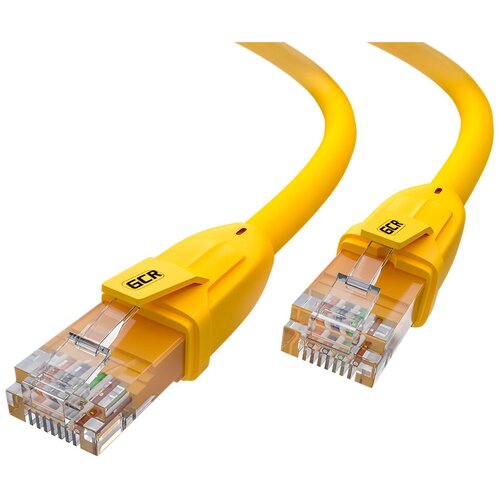 GCR Патч-корд прямой 1.0m UTP кат.6, желтый, 24 AWG, литой, ethernet high speed, RJ45, T568B