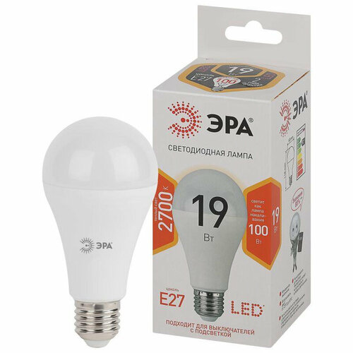 Лампа светодиодная A65-19W-827-E27 грушевидная 1520лм, ЭРА Б0031702 (1 шт.)