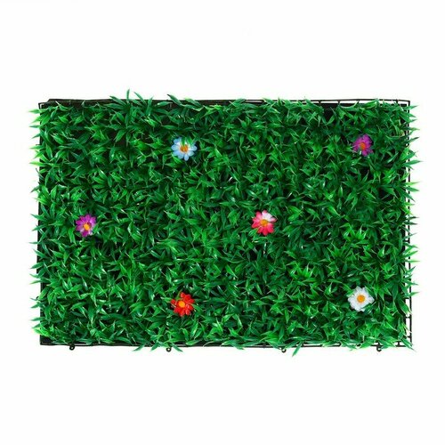 Декоративная панель 40х60 см трава с цветами, "Greengo"