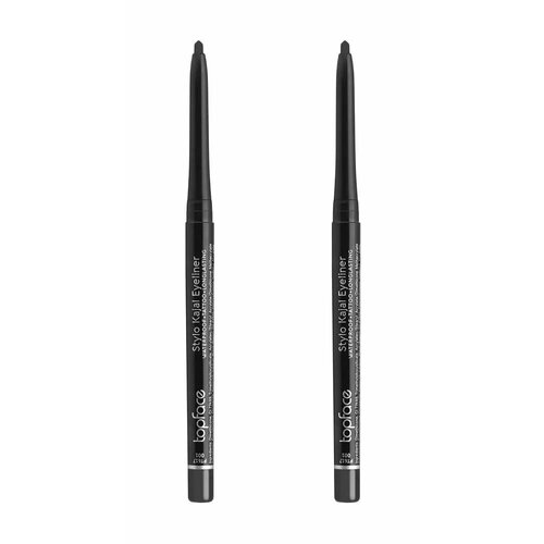 Topface Лайнер для глаз Stylo Kajal Eyeliner, Dark Grey, тон002, 2 шт.