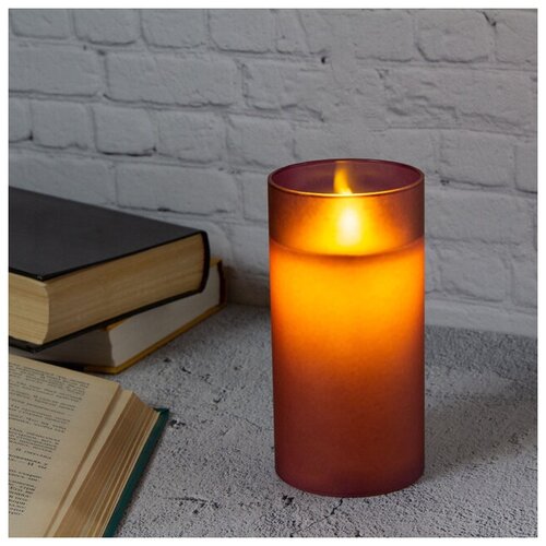 Peha Светодиодная свеча с имитацией пламени Magic Flame в стакане 15 см фиолетовая MB-10355