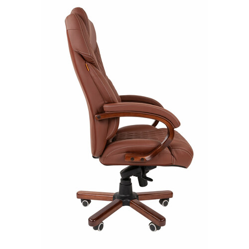 Компьютерное кресло Chairman 406 для руководителя, обивка: искусственная кожа, цвет: коричневый