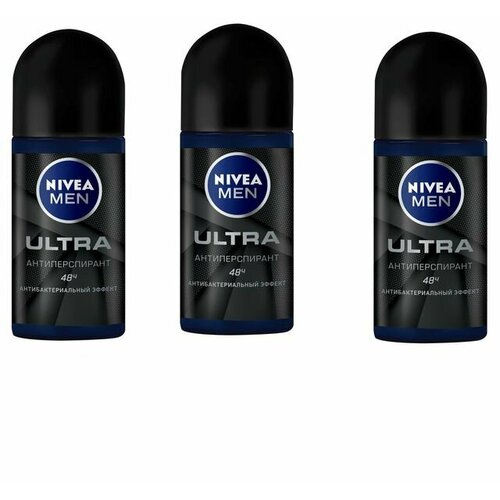 Nivea Део-Шарик мужской Ultra антибактериальный эффект 50мл, 3 уп