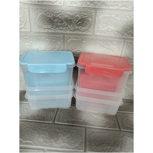 Комплект из 3-х контейнеров с крышками для СВЧ, 0,75 л +1,1 л+1,8 л, цвет синий или красный