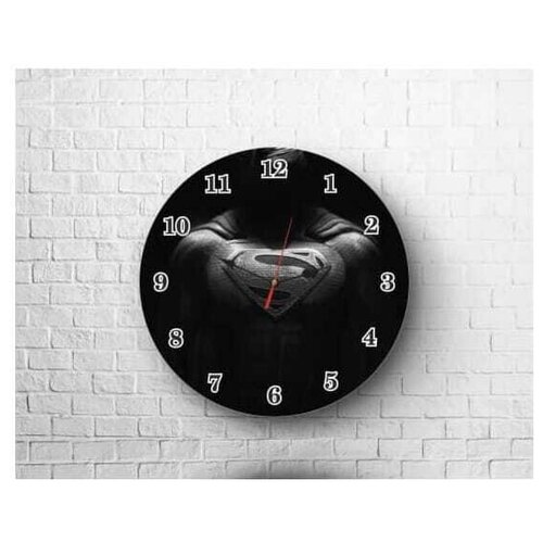 Часы настенные Mewni-Shop круглой формы, диаметр 20 см, с принтом "Супермен" - 12
