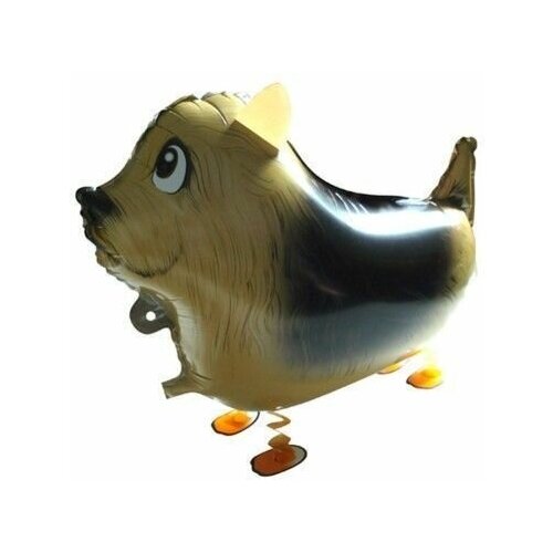 Фольгированный ходячий мини шар с гелием фигура собака Фокстерьер