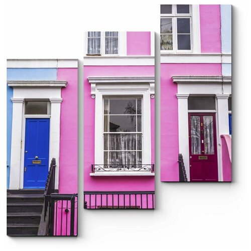 Модульная картина Красочные дома в Ноттинг-Хилл140x149