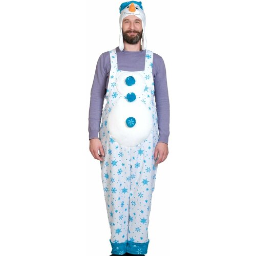 Карнавальный костюм "Снеговик" тк - плюш, взрослый, размер L (52-54/рост 182 см.)