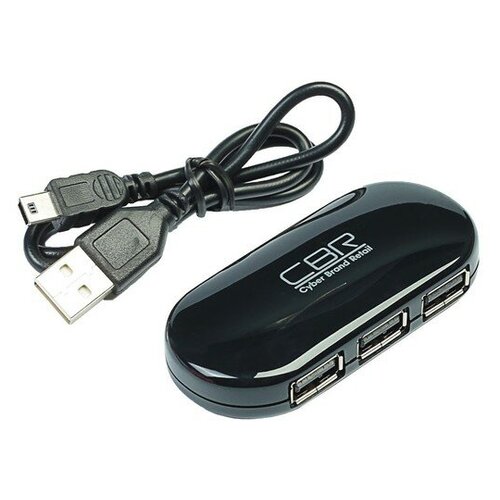 USB-концентратор  CBR CH 130, разъемов: 4, 42 см, черный