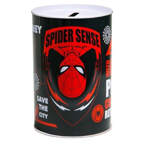 Копилка металлическая, 6,5 см х 6,5 см х 12 см "Супер-мен", Человек-паук