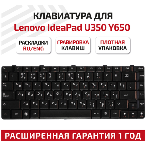 Клавиатура (keyboard) AELL1700010 для ноутбука Lenovo IdeaPad U350, Y650, черная