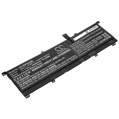 Аккумулятор для ноутбуков Dell XPS 15 9575, Dell XPS 15 2-in-1, Dell Precision 5530 2-in-1, (FW8KR, 0TMFYT, 8N0T7, TMFYT), 6500мАч