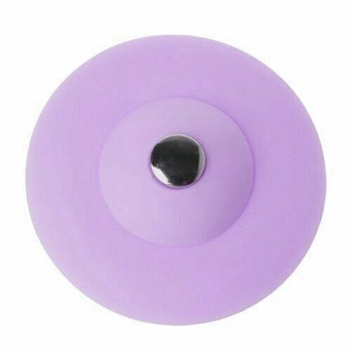 Силиконовая пробка для ванной, для раковины / Заглушка с сетчатым фильтром от засоров, от волос (violet)