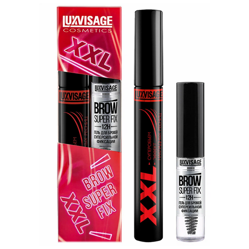 LUXVISAGE Набор LUXVISAGE тушь для ресниц XXL и гель для бровей суперсильной фиксации BROW SUPER FIX