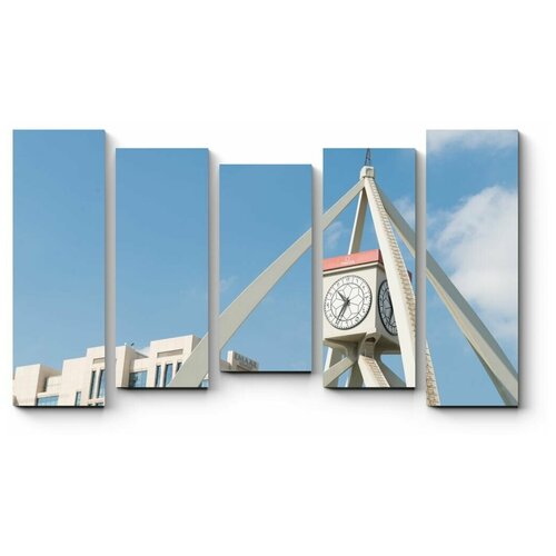 Модульная картина Часы белоснежного Дубая130x78