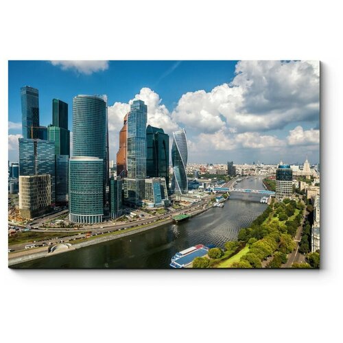 Модульная картина Деловой центр Москвы 140x93