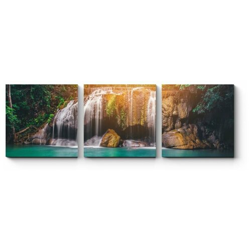 Модульная картина Водопад Эраван , Тайланд190x63