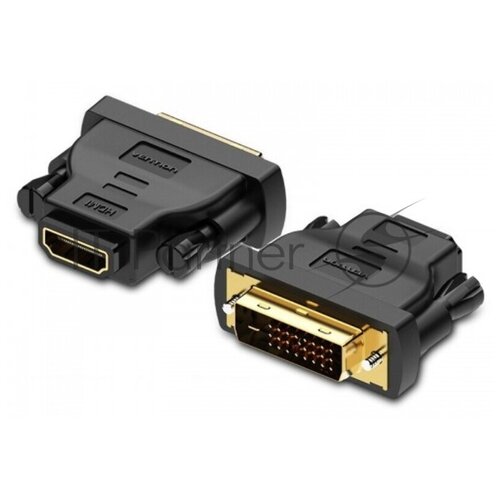 Vention Адаптер переходник для преобразования разъема DVI 24+1 M (папа) на разъем HDMI 19F (мама) арт. ECDB0